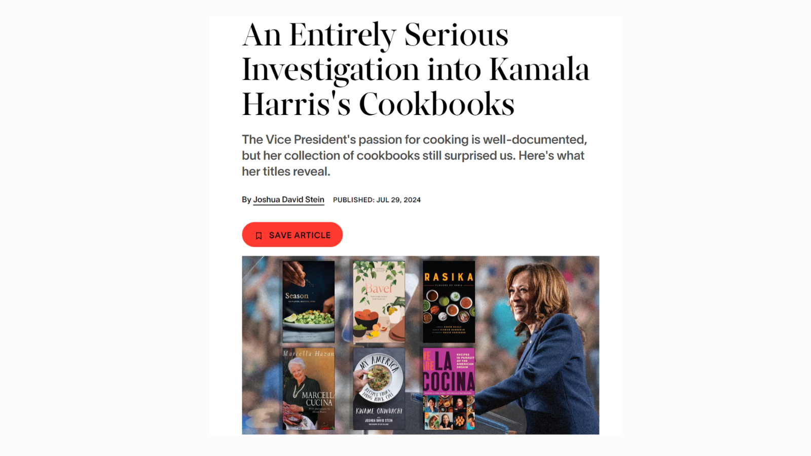 Kamala Harris Cookbooks and what they say about her